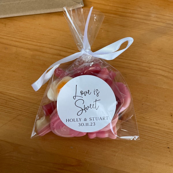 Favour Sweet Bags With Personalised Stickers - Sweet Bag Favours ...