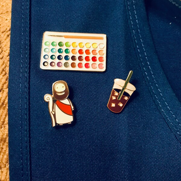 Watercolor Palette Enamel Pin - Etsy