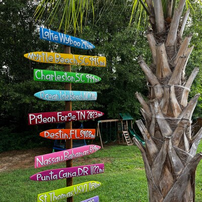 SET of 10 CUSTOM Favorite Places Directional Signs, Pool Sign, Beach ...