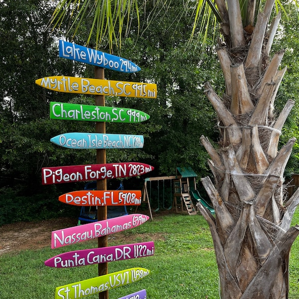 SET of 10 CUSTOM Favorite Places Directional Signs, Pool Sign, Beach ...