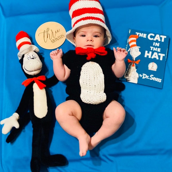Dr. Seuss Inspired Cat in the Hat Baby Crochet Outfits. Tall Hat ...