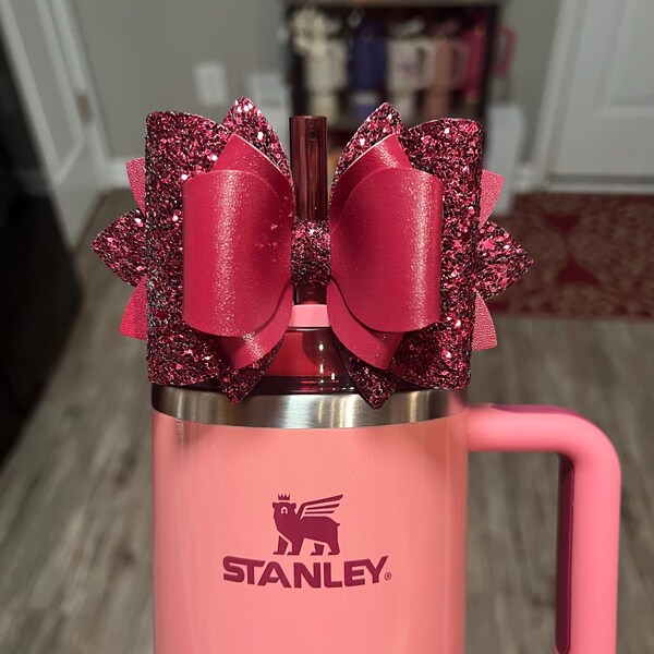 Cherry Mocha Stanley Tumbler Bow Straw Topper Burgundy Stanley Cup Bow ...