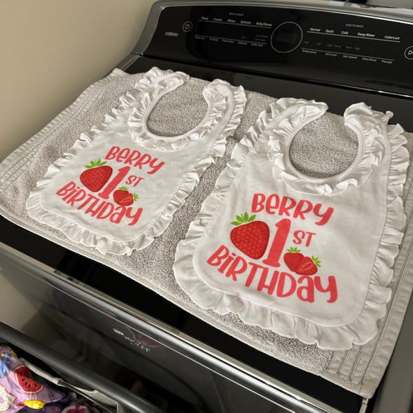 My Berry First Birthday Bib - Strawberry Themed Birthday - Cake Smash ...