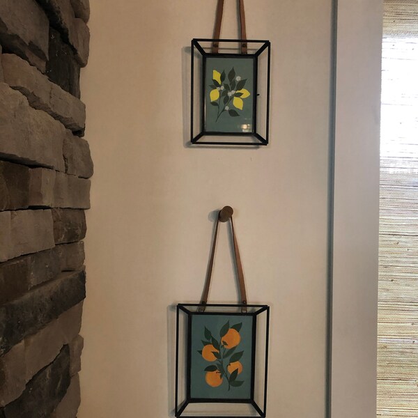 Orange Branches Watercolor Painting - Botanical Folk Art Vintage Modern ...