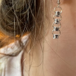 Custom Word Earrings, Made to Order Earrings, Words and Sayings, Quirky ...