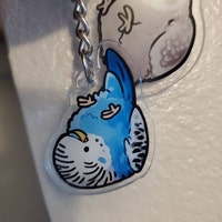 Dangling Budgie Keychain - Etsy