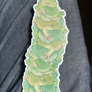 Frog Stack Bookmark Frog Art Cute Bookmark Laminated - Etsy