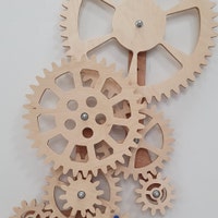 32" Rotating Gears Wall Clock. Industrial Wall Clock. Large Steampunk ...