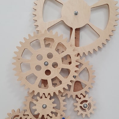 32 Rotating Gears Wall Clock. Industrial Wall Clock. Large Steampunk ...