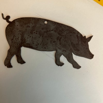 Metal Pig Silhouette / Metal Pig Sign / Metal Craft Pig / Outdoor Pig ...