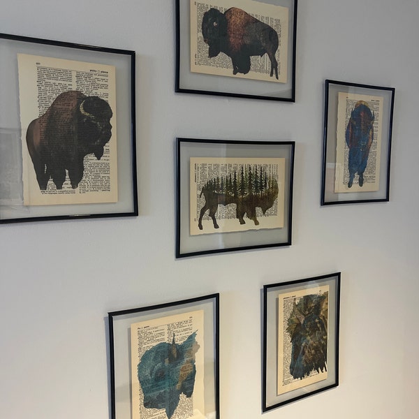Bison/buffalo Themed Dictionary Prints - Etsy