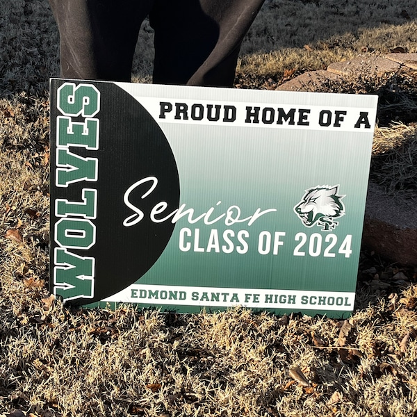 Customizable Senior Yard Sign: School Colors, Class of 2025 (18x24 ...