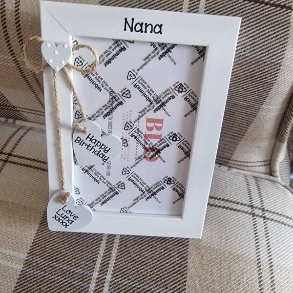 Handcrafted Personalised Nanny and Me Photo Picture Frame Keepsake ...