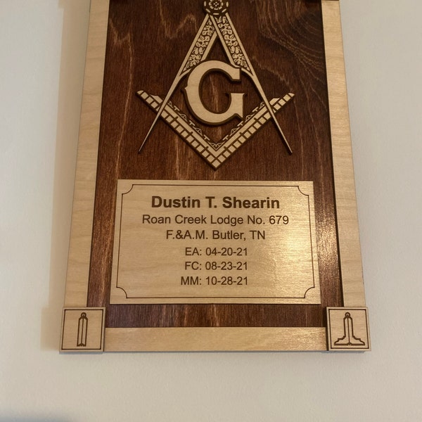 Masonic Plaque - Custom Wood Engraved - Etsy