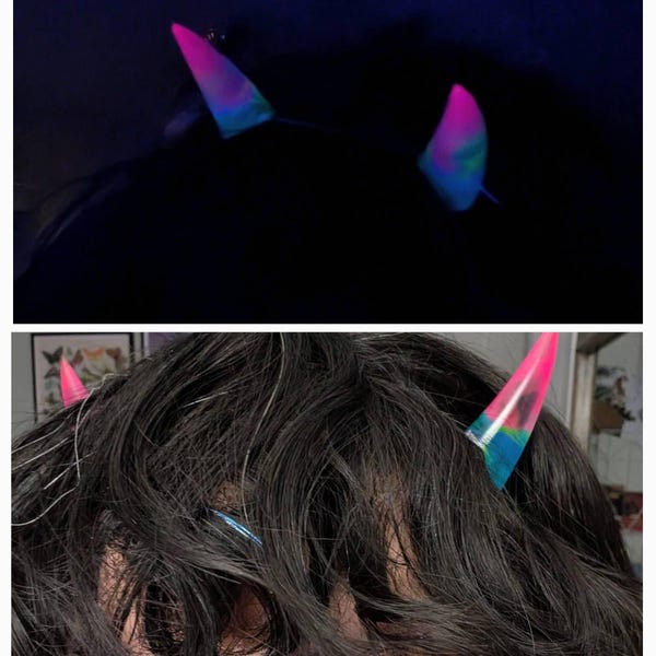 Transparent Red Resin Cast Oni Horns - Demon / Devil / Dragon / Monster ...