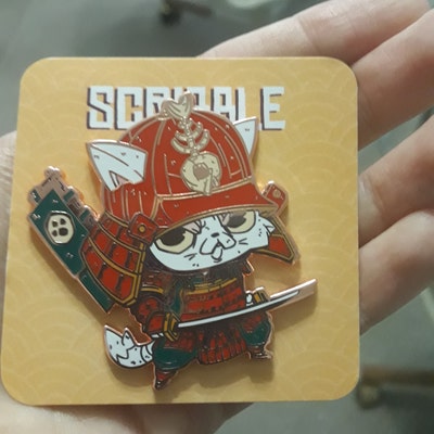 Catnip Warriors Samurai Enamel Pin Fantasy Pin Japanese Anime Shogun ...
