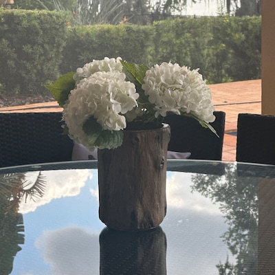 Slanted Artificial Concrete Driftwood Stump Planter, Faux Driftwood ...