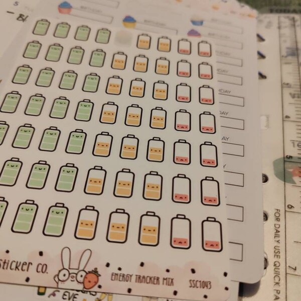 63 Cute Energy Tracker Planner Stickers SSC1043 - Etsy