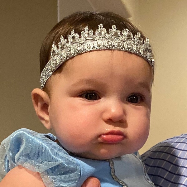 Bling Tiara Stretch Headband Silver Elastic Tiara Gold Sparkle Stretch ...