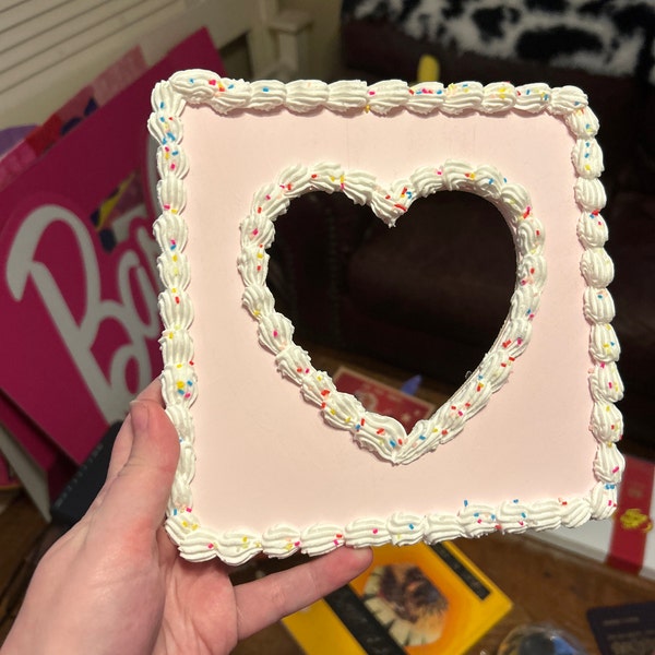 Pink Sprinkle Fake Cake Photo Frame With Cherries Decoden Photo Frame ...
