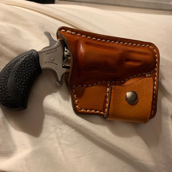 Leather Pocket Holster & Ammo Pouch NAA 22 Mag 1 1/8 or 1 5/8 - Etsy