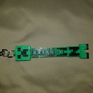 Minecraft Creeper Personalized Custom Name Tag, Keychain, Keyring ...