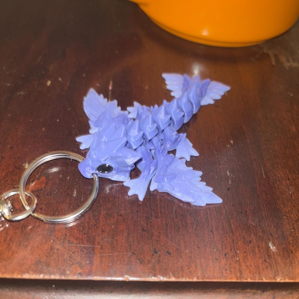 Flexible Dragon 3D Print | Tiny Crystal Dragon Keychain | Hand-painted ...