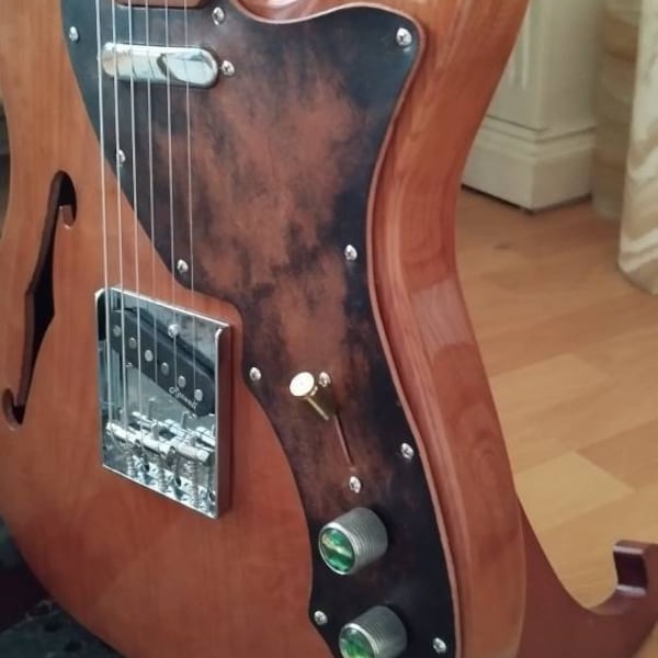 Custom Tooled Leather Oak Leaf Pickguard Fits Fender Telecaster Tele ...