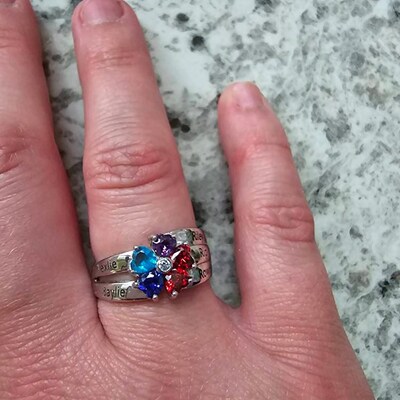 Personalized Engraved Sweet 16 Ring Birthstone Name Custom Stone Sweet ...