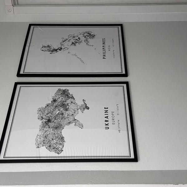 Ukraine Country Map Print Poster Canvas | Ukraine Country Road Map ...