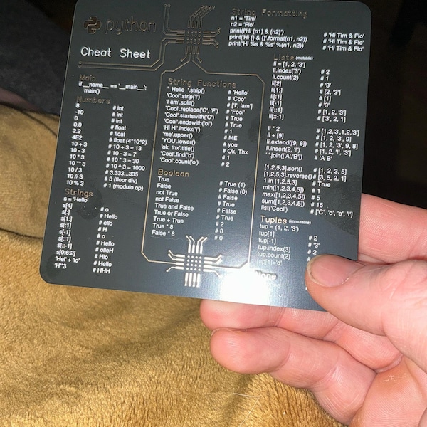 Python Cheat Sheet Coasters Made From a High Quality Circuit Board for ...