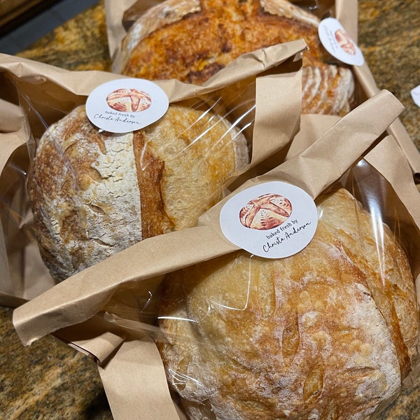 Personalized Homemade Bread Labels – 2" Round, Baked Fresh (100 Labels ...
