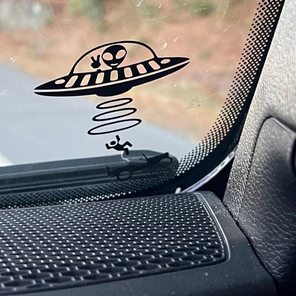 Jeeper Windshield Decal Alien Abduction/ufo Jeeper Sticker /wrangler ...