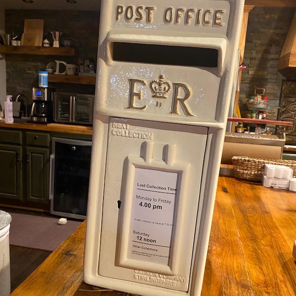 Cast Iron White ER Post Box Mailbox Letterbox - Etsy