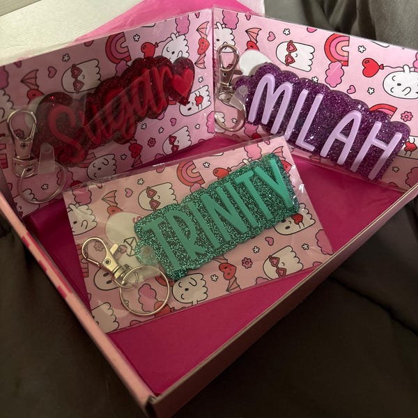 Backpack Name Tag Acrylic Keychain Personalized Acrylic Name Tag Diaper ...