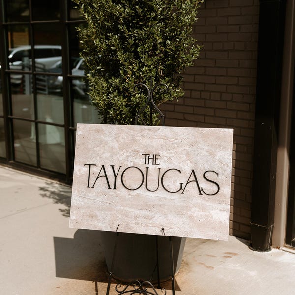 Faux Stone Wedding Welcome Sign | Minimalist Modern Signage ...