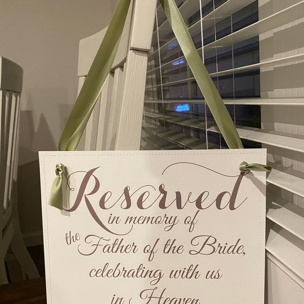Father of the Bride Memorial Sign Reserved in Memory of Celebrating ...