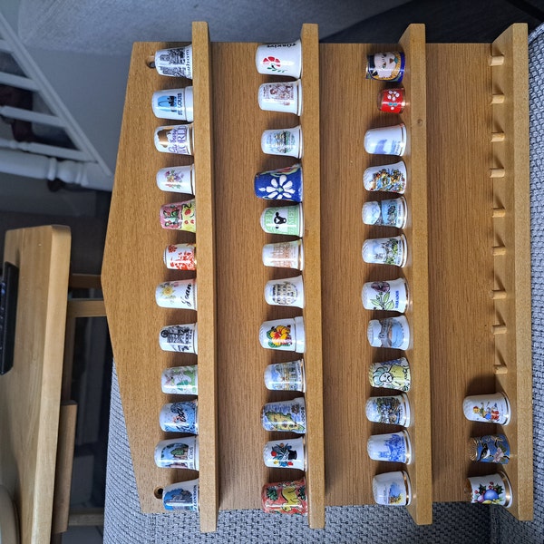 48pc Wooden Thimble Display Rack ( Mahogany Finish ) - Etsy UK