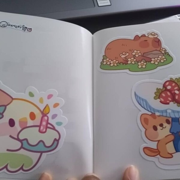 Cute Kawaii Blueberry Cat Bakery Pastry Stickers - Etsy