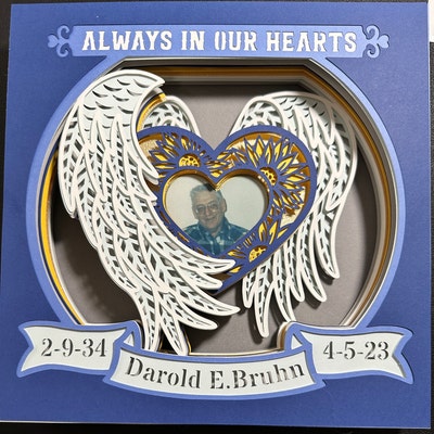 3d Angel Wings Memorial Shadow Box Svg Mandala Angel Wings Svg ...