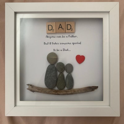 Fathers Day Gift, Daddy Pebble Art, Pebble Frame Gift, Personalised Dad ...