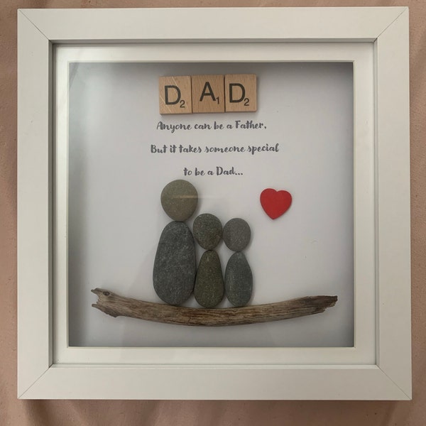 Fathers Day Gift, Daddy Pebble Art, Pebble Frame Gift, Personalised Dad ...