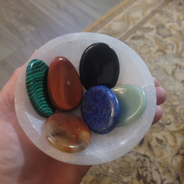 Handmade Worry Stone, Natural Gemstone Palm Stone for Anxiety Relief ...