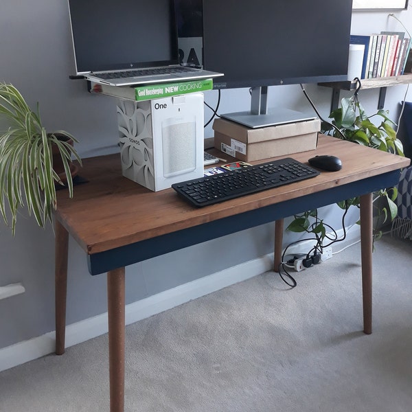 Simple Vintage Desk/computer Desk/ With Drawer Solid Wood Scandi Retro ...