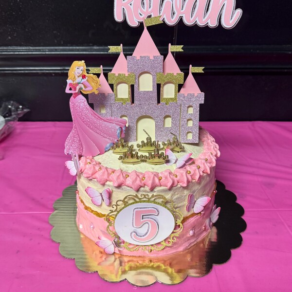 Princess Aurora Theme Cake Topper - the Sleeping Beauty Party Decor - Etsy