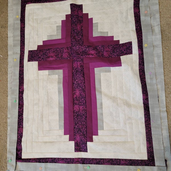 Small Log Cabin Cross Wallhanging (c 2007) - Etsy