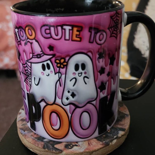 Hey Boo Ghost Halloween Coffee Mug, Halloween Mug, Pink Halloween Mug ...