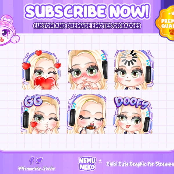 6x Custom Emotes, Emojis, Sub Emotes for Twitch, Youtube, Disocrd or ...