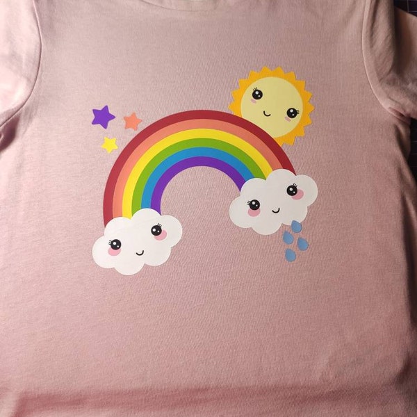 Cute Rainbow Clouds Sun and Stars SVG Cut File for Cricut and ...