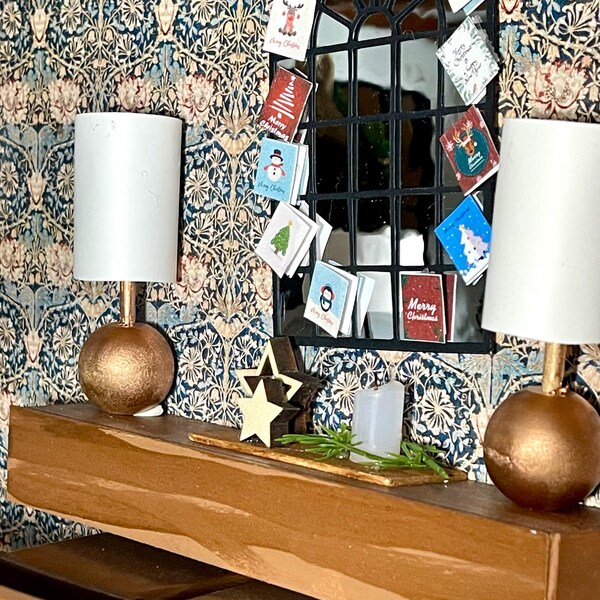 Retro Blue Flower Dollhouse Wallpaper 1-6 & 1-12 and 1-18 Scale ...